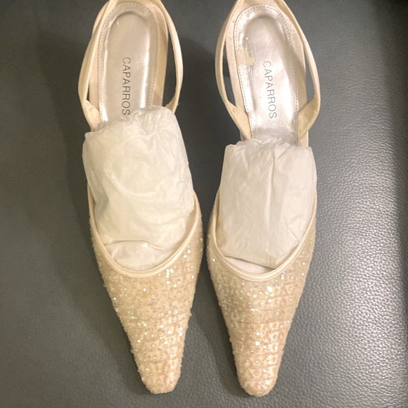 Caparros | Shoes | Caparoos Cream Sequined Wedding Shoes | Poshmark